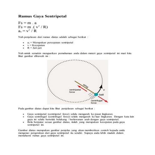 Rumus gaya sentripetal | DOCX