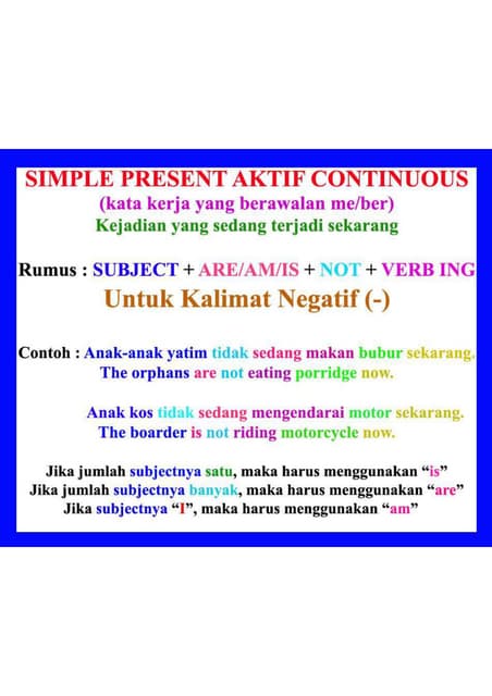 Rumus Simple Present Aktif Continuous untuk Kalimat Interogatif | PDF