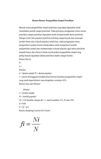 Rumus slovin | PDF