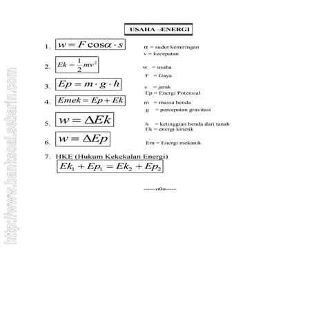 Rumus usaha dan energi | PDF