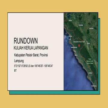 RUNDOWN KKL , rute perjalanan ke pesisir barat lampung | PPTX