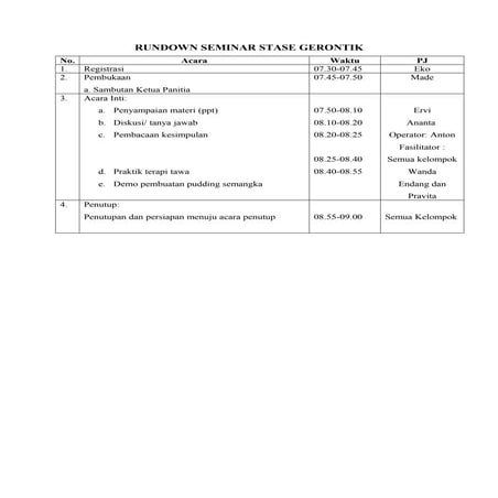 Rundown seminar | DOC