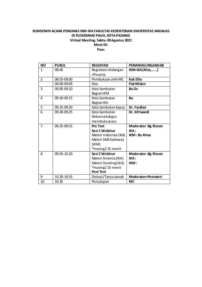 Rundown acara pengmas ikm ika