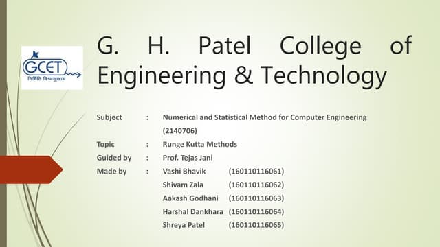 Euler and improved euler method | PPTX