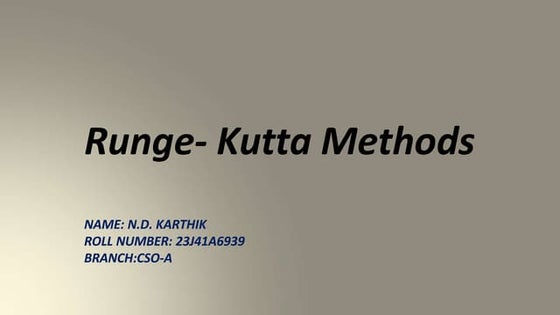 Runge Kutta Method | PPT