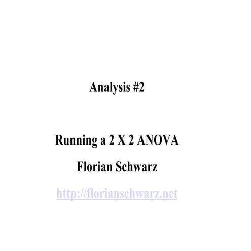 Running 2x2 ANOVA's in SPSS | PDF