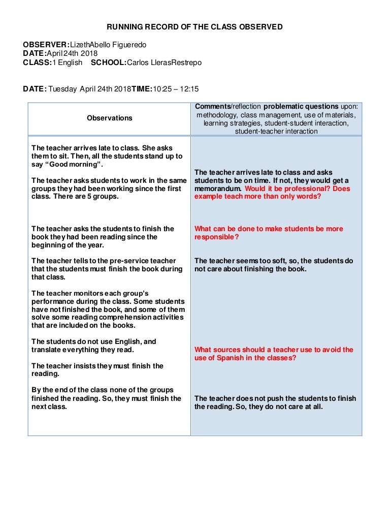 Running Record of the class observed running-record-of-the-class-observed