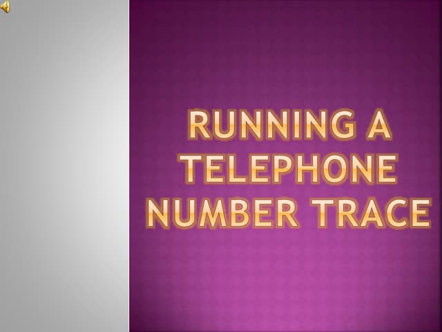 Phone number trace | PPSX