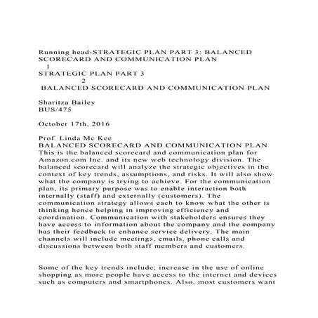 Balanced score card of Walmart | PDF