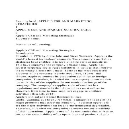 APPLE AND ITS SUPPLIERS CORPORATE SOCIAL RESPONSIBILITY | PDF