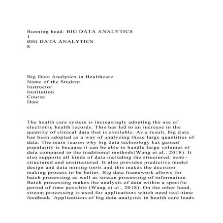 Running head BIG DATA ANALYTICS .docx