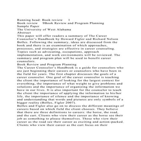 Running head Book review 1Book review 9Book Review and Progra.docx