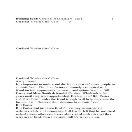 Running head Cardinal Wholesalers’ Case .docx