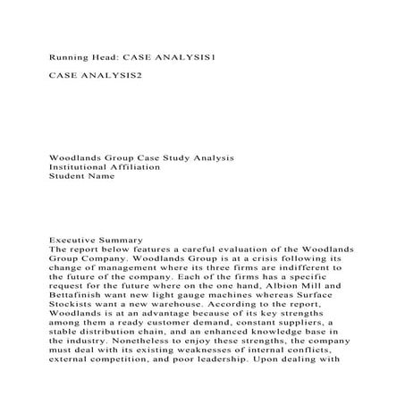 Running Head CASE ANALYSIS1CASE ANALYSIS2.docx