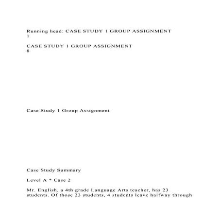 Running head CASE STUDY 1 GROUP ASSIGNMENT .docx
