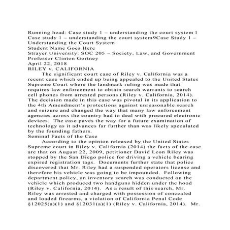 Running head Case study 1 – understanding the court system1Cas.docx