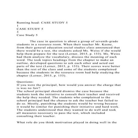 Running head CASE STUDY 5 .docx