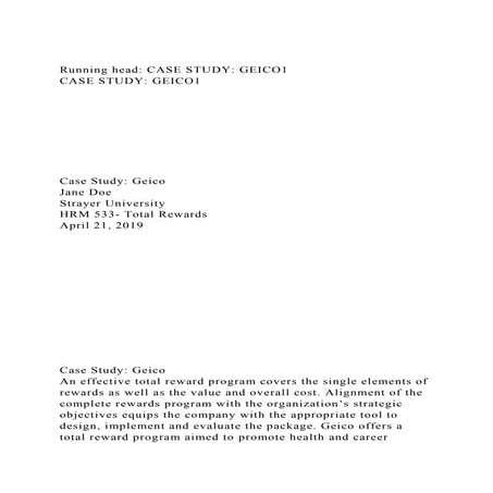 Running head CASE STUDY GEICO1CASE STUDY GEICO1.docx