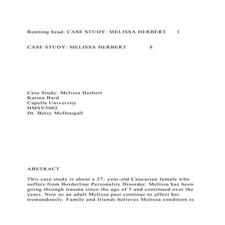 Running head CASE STUDY MELISSA HERBERT1CASE STUDY MELIS.docx
