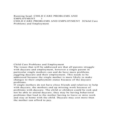 BRIEF ANALYSIS ON THE PROBLEMS AND CHALLENGES FACED BY CHILDCARE SECTOR ...