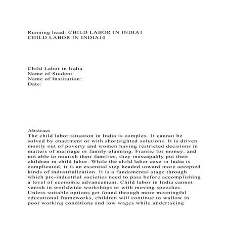 CLASS 12 ENGLISH PROJECT ON CHILD LABOUR | PDF