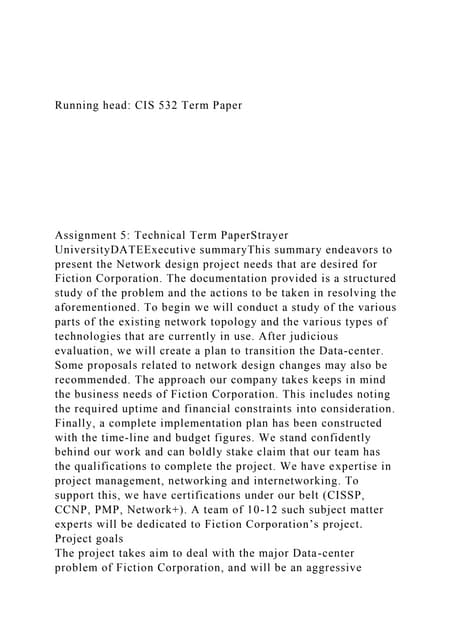 Design Scenario Network Analysis & Design | DOCX