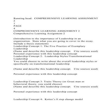 Running head COMPREHENSIVE LEARNING ASSIGNMENT 21PAGE 4.docx