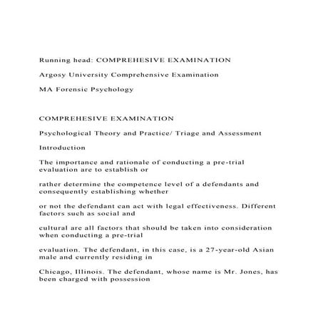 Running head COMPREHESIVE EXAMINATION .docx