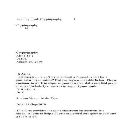 Running head Cryptography1Cryptography16.docx