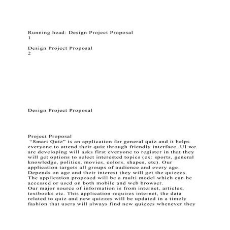 Running head Design Project Proposal .docx