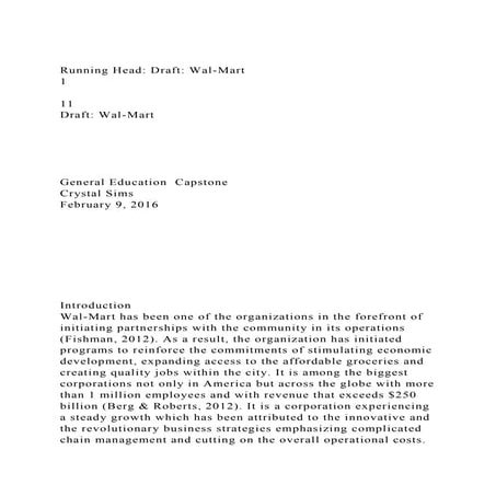 Running Head Draft Wal-Mart .docx