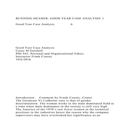 RUNNING HEADER GOOD YEAR CASE ANALYSIS1Good Year Case Analys.docx