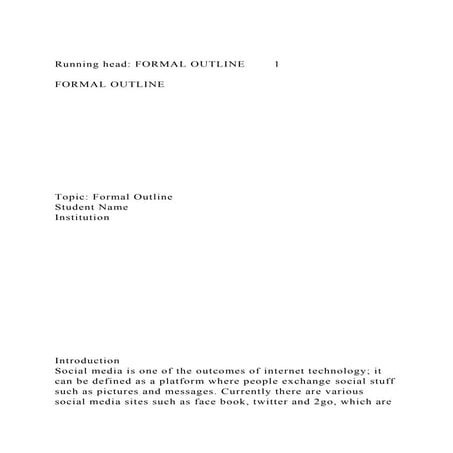 Running head FORMAL OUTLINE1FORMAL OUTLINE .docx