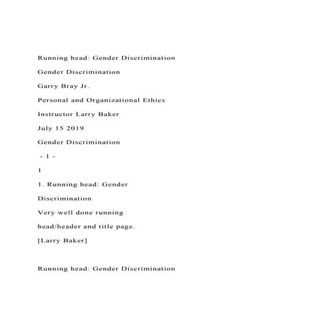 Running head Gender DiscriminationGender Discrimination.docx