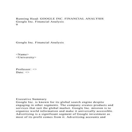 A case Study about Google's Business Plan | PDF