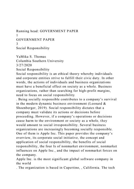 A Case Study In Corporate Social Responsibility | PDF