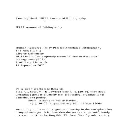 Running Head HRPP Annotated Bibliography | DOCX | Health Insurance | Insurance