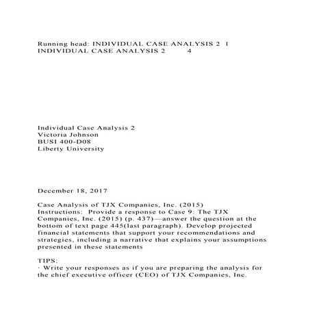 Running head INDIVIDUAL CASE ANALYSIS 2 1INDIVIDUAL CASE ANALY.docx