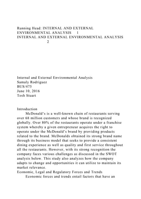 Internationalisation Strategies of McDonald | PDF
