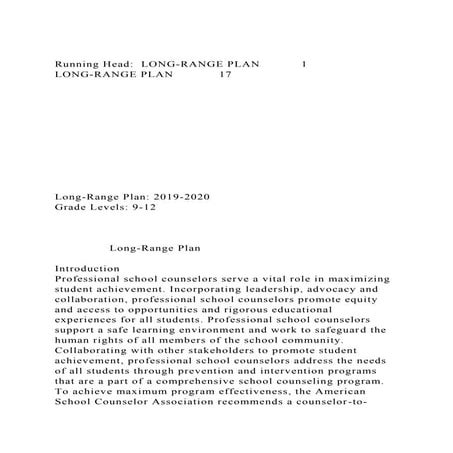 Running Head LONG-RANGE PLAN1LONG-RANGE PLAN17.docx