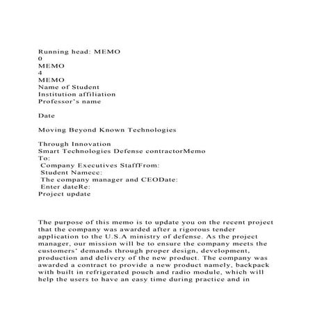 Running head MEMO .docx