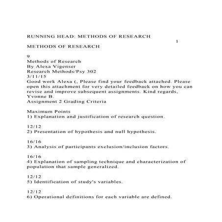 RUNNING HEAD METHODS OF RESEARCH .docx