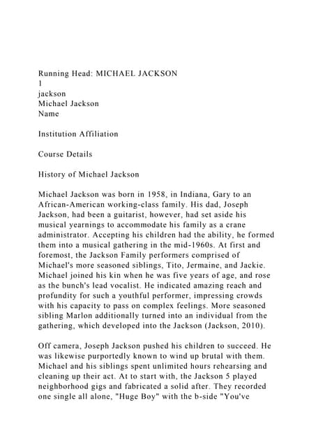 Michael Jackson and its life only for MJ fans | PPTX