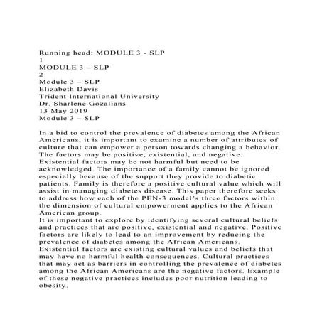 Running head MODULE 3 - SLP .docx