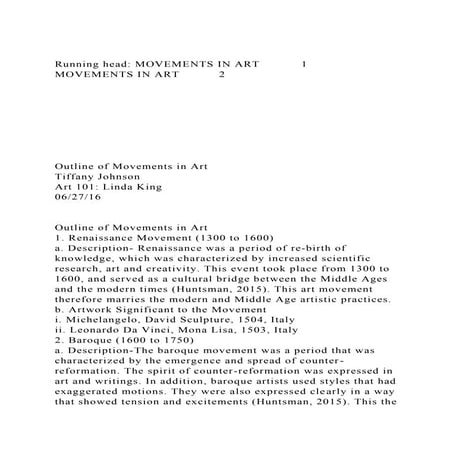 Art Appreciation: Western and Modern Art Handout | PDF