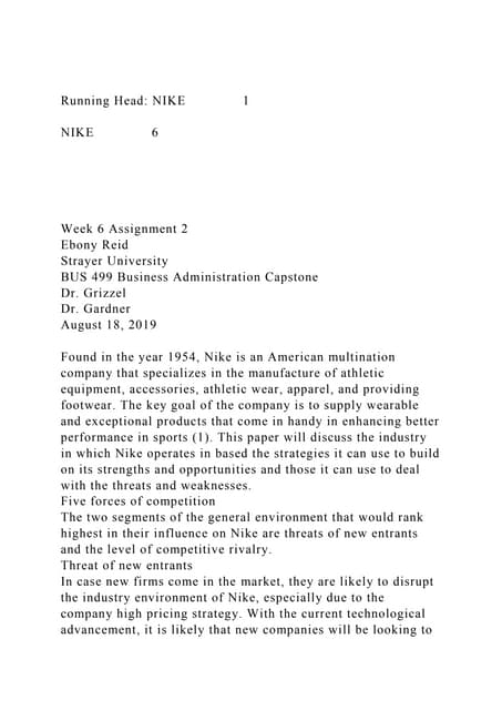 Project report on nike | DOCX