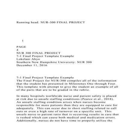 Running head NUR-300 FINAL PROJECT 1P.docx