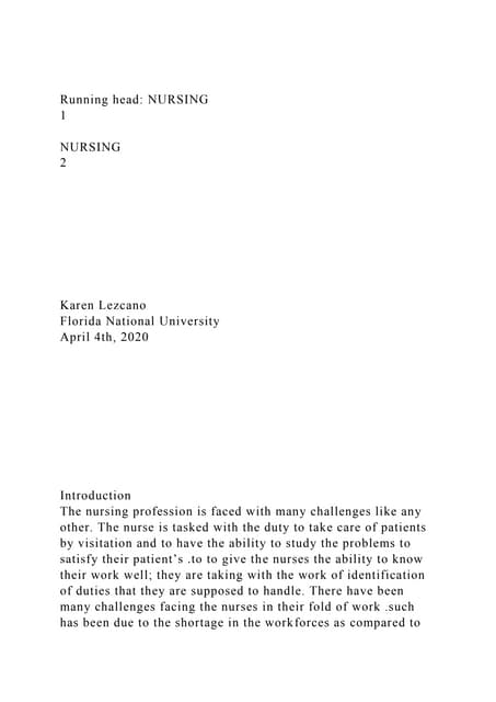 impact of nursing burnout and workload to safety of staff and patients | DOC | Healthcare ...