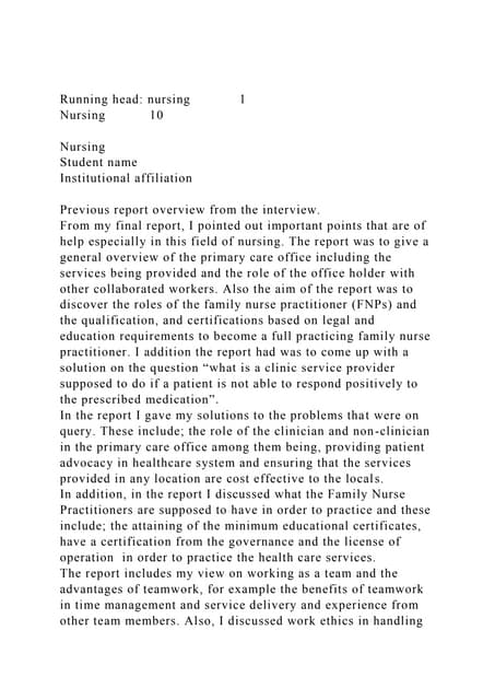 Family Nurse Practitioner.docx | Postgraduate Education | College Education