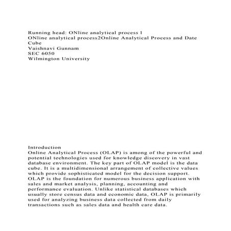 Running head ONline analytical process1ONline analytical proce.docx
